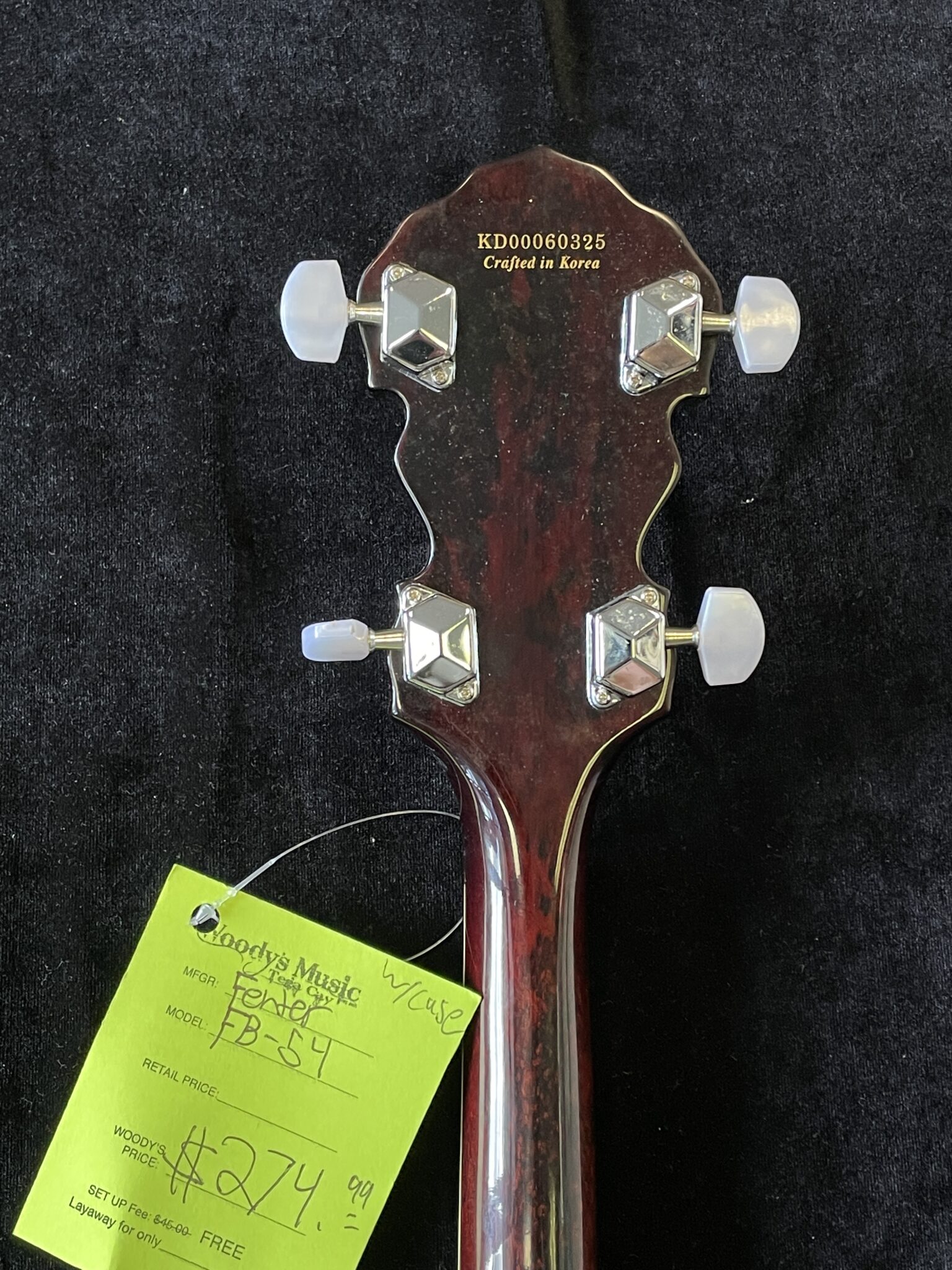 Fender FB-54 Banjo W/Chipboard Case - Woody's Music Store Tega Cay Also ...